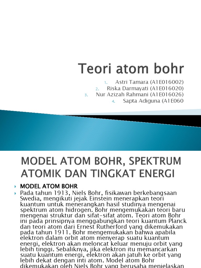 Teori Atom Bohr | PDF
