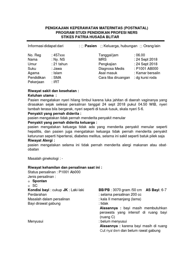Pengkajian Postpartum Pdf Pdf