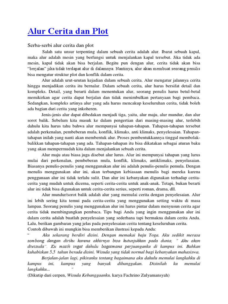 Alur Cerita Dan Plot | PDF