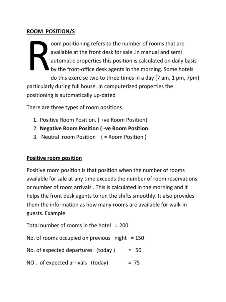 ROOM POSITiON PDF | PDF | Business