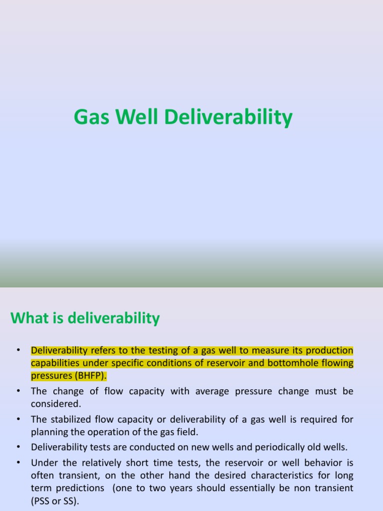 Gas Well Deliverability Testing Overview | PDF | Fluid Dynamics ...