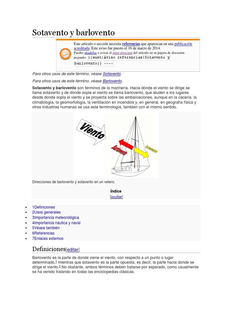 Sotavento y Barlovento | PDF | Barlovento y sotavento | Naturaleza