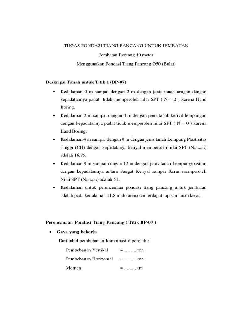 Deskripsi Tanah Data Log Boring | PDF