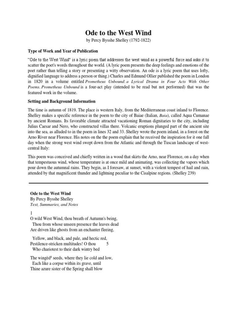 Ode to the West Wind | Rhyme | Poetics