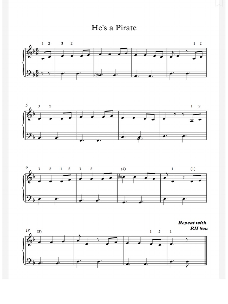 He Is A Pirate - Easy | PDF