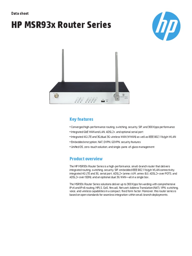 Datasheet Route HP | PDF | Ip Address | Computer Network