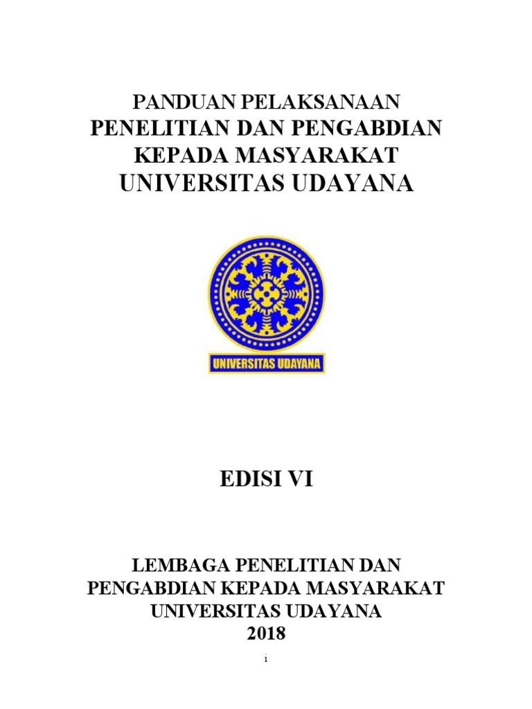 Panduan P2M LPPM UNUD Edisi VI 2018 | PDF