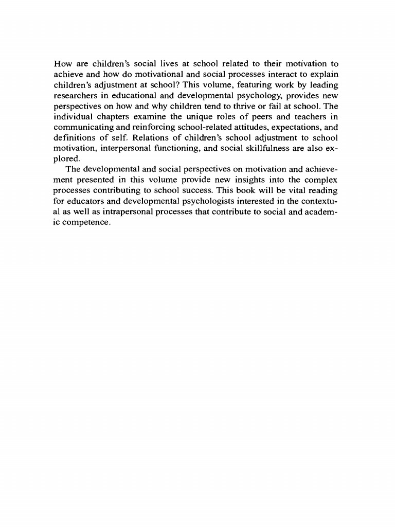 Jaana Juvonen, Kathryn R. Wentzel, Bernard Weiner | PDF | Motivation ...