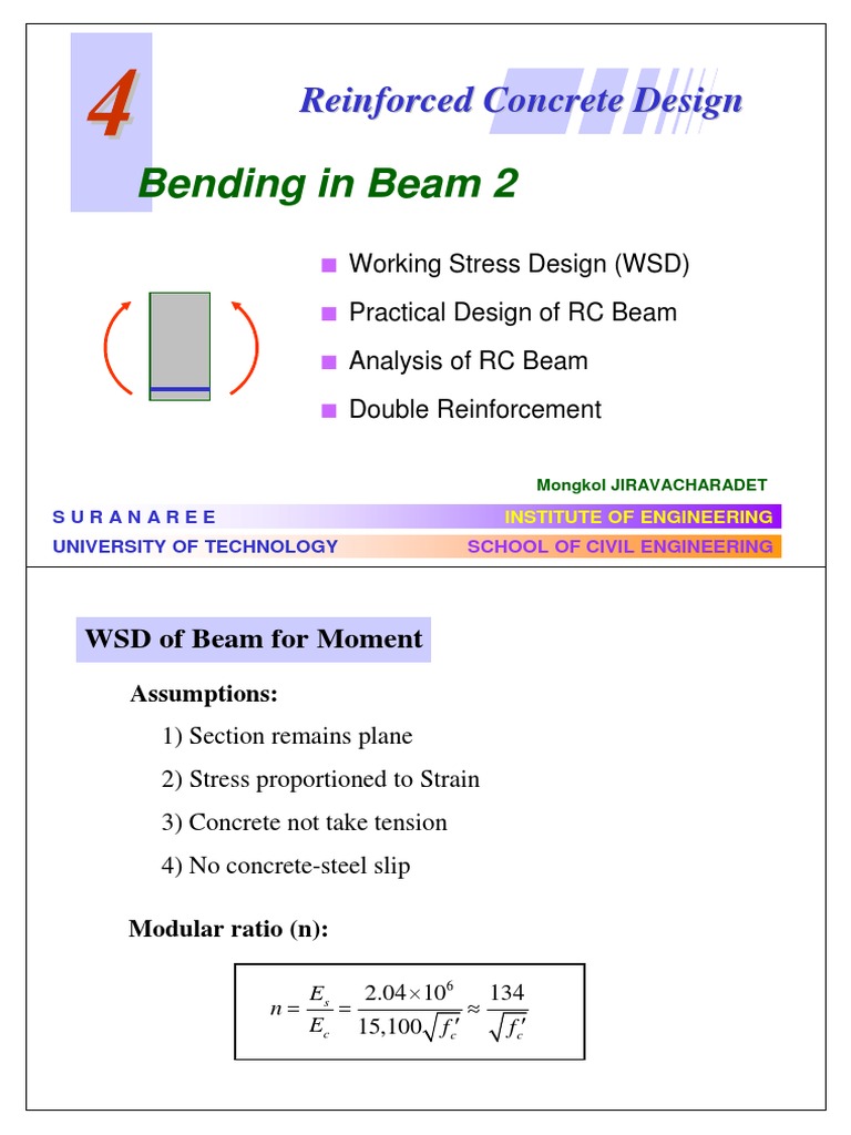 Bending in Beam 2: Reinforced Concrete Design | PDF | Beam (Structure ...