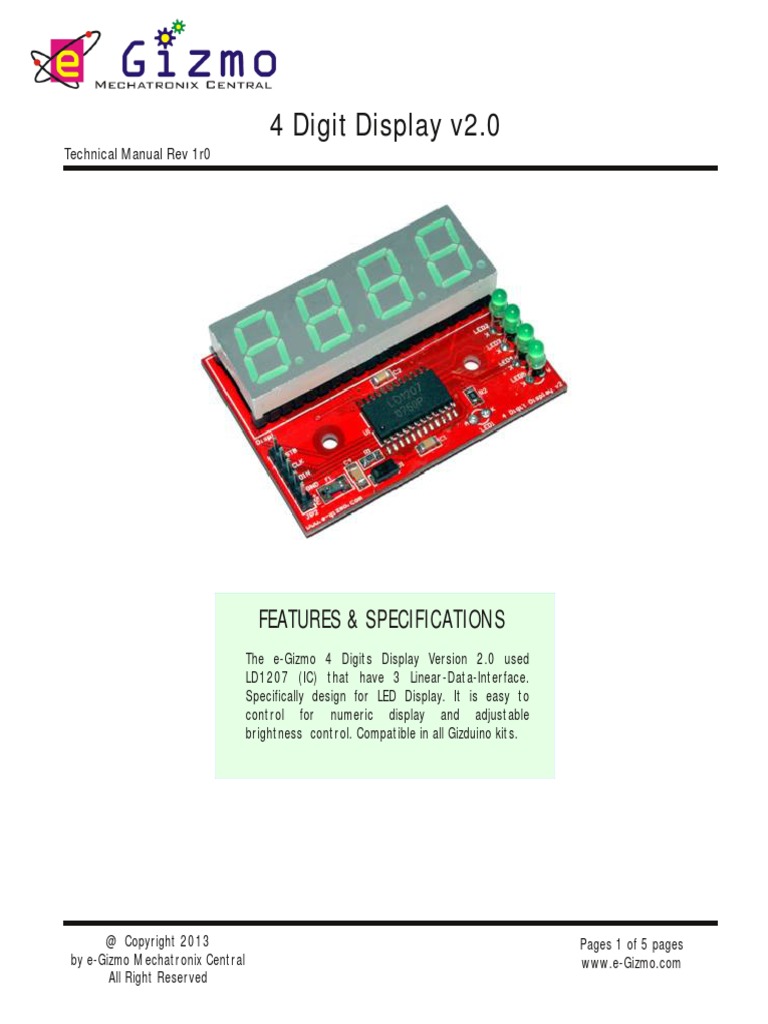 4 Digit Display v2 Technical Manual | PDF | Printed Circuit Board ...