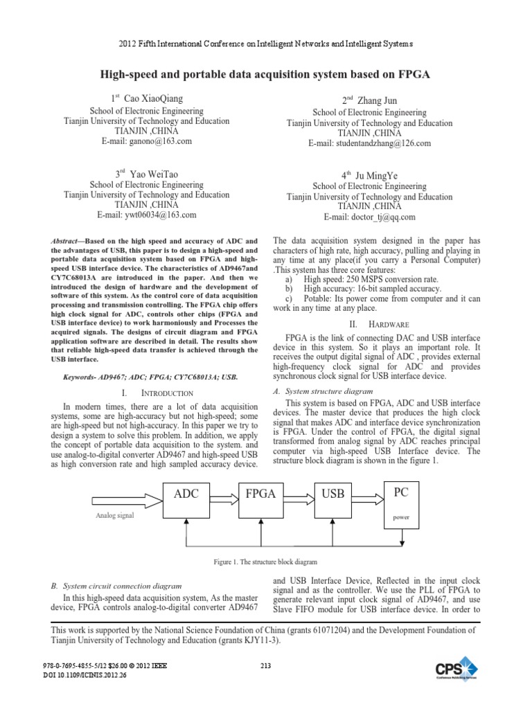 High-Speed and Portable Data Acquisition System Based On FPGA | PDF | Field Programmable Gate ...