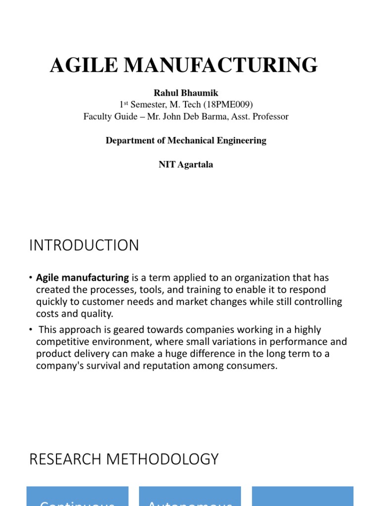 Agile Manufacturing | PDF | Technology & Engineering