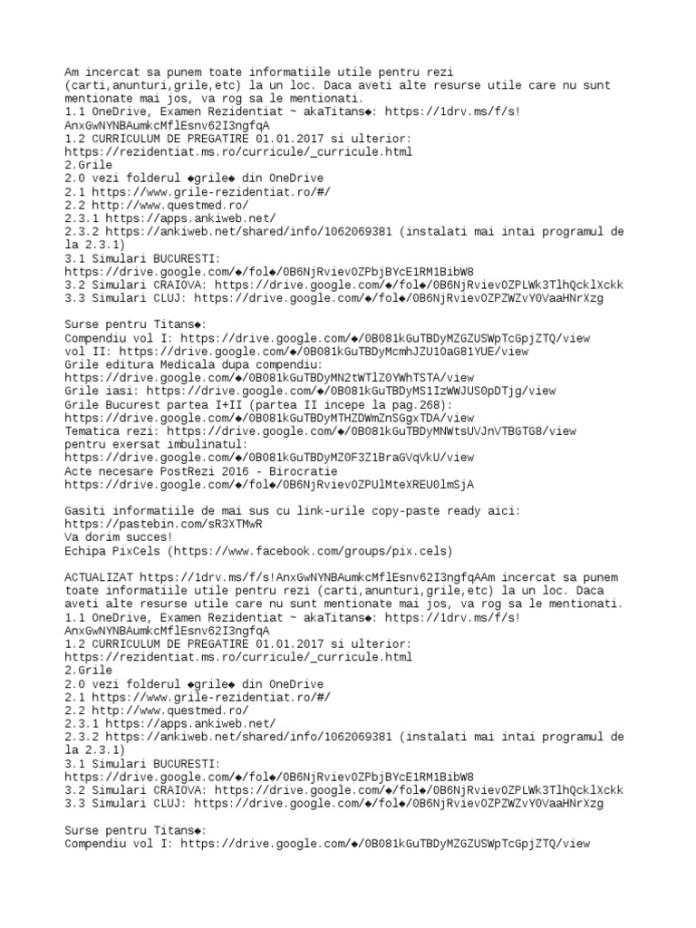 Linkuri Rezidentiat | PDF