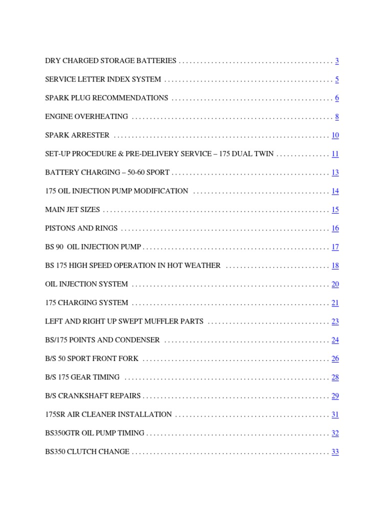 Bridgestone Motorcycle Factory Service Sheets PDF | PDF | Cylinder ...