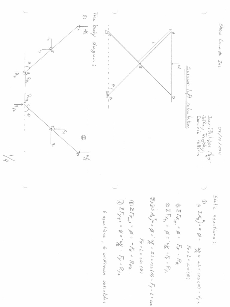 Scissor Lift Calculation PDF | PDF