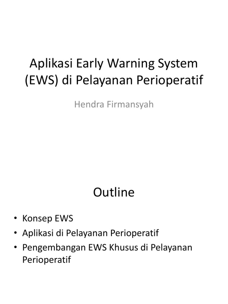 Aplikasi Early Warning System (EWS) Di Perioperatif - 1 | PDF