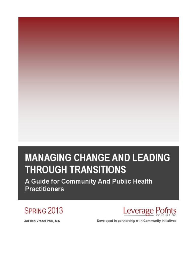 Managing Change Leading Transitions | PDF | Leadership | Community