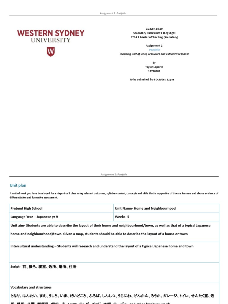 Japanese Assignment 2 | PDF | Project Based Learning | Educational Assessment