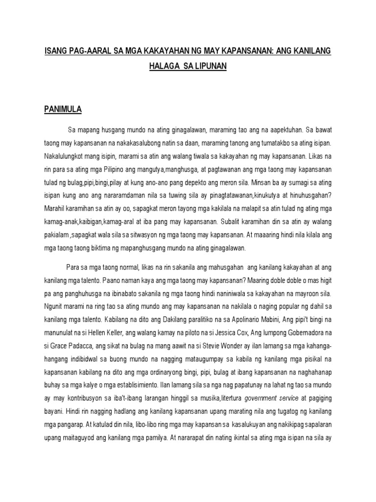 Isang Pag-Aaral Sa Mga Kakayahan NG May | PDF