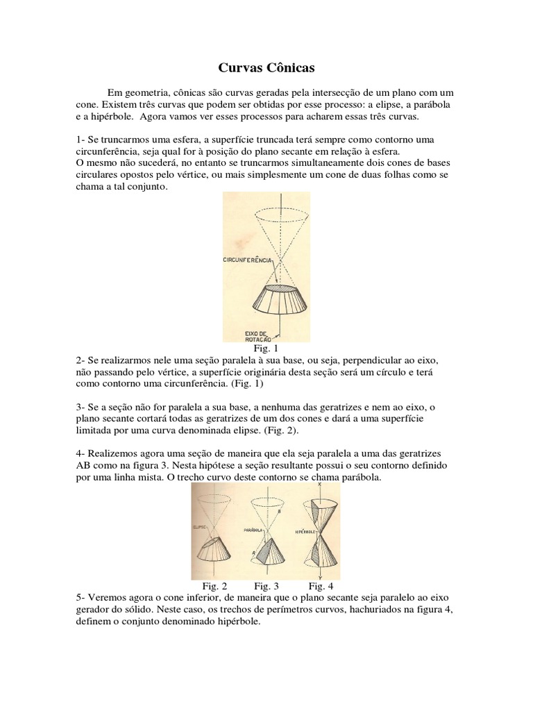 Curvas Cônicas | PDF | Elipse | Círculo