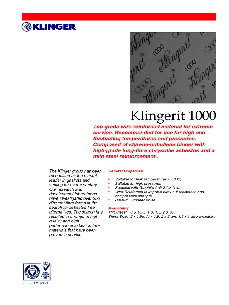 Klingerit 1000 PDF | PDF | Chemistry | Building Engineering