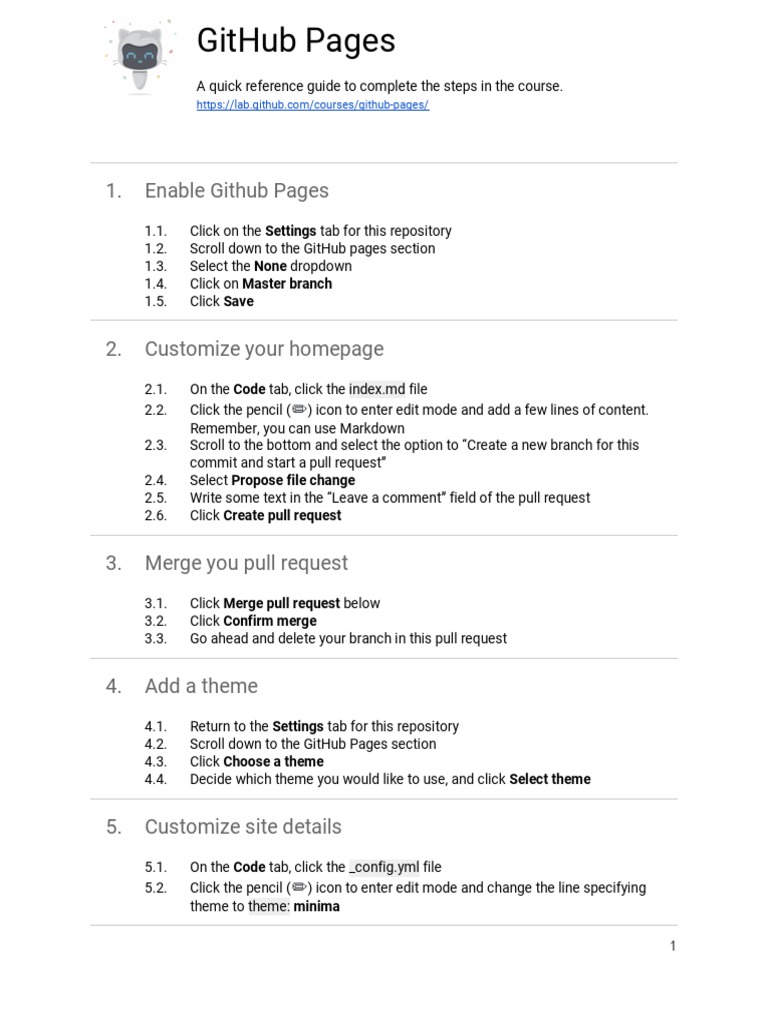 Enable Github Pages | PDF | Digital Technology | System Software
