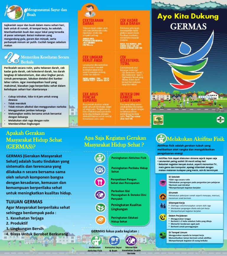 Leaflet PROMKES GERMAS Puskesmas Ambacang PDF | PDF