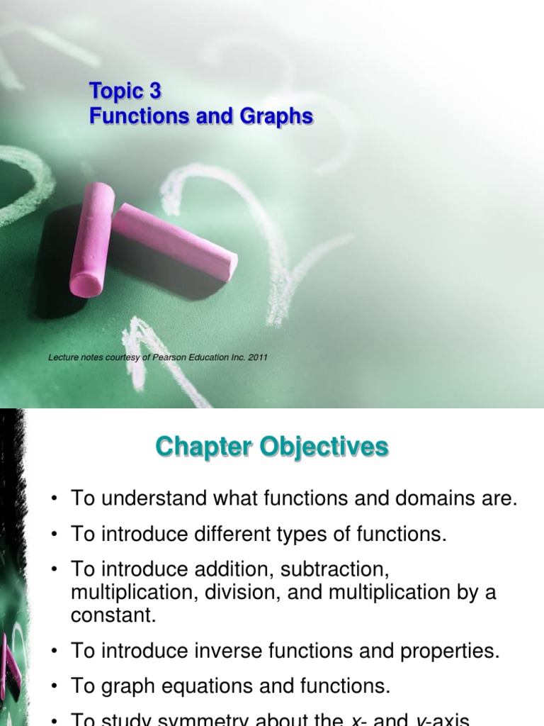 Topic 3 Functions and Graphs: Lecture Notes Courtesy of Pearson ...