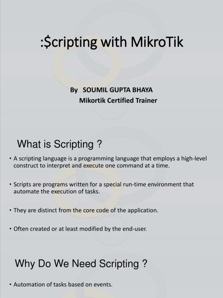 Scripting With Mikrotik | PDF | Scripting Language | Scope (Computer Science)