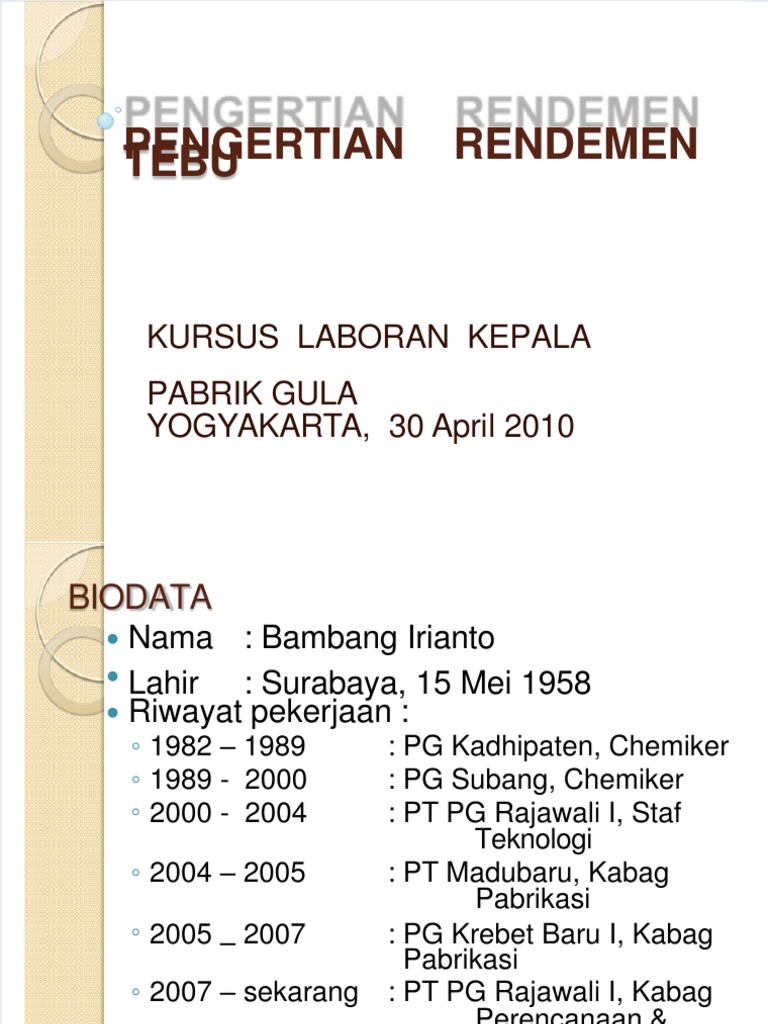 Dokumen - Tips Pengertian Rendemen I | PDF