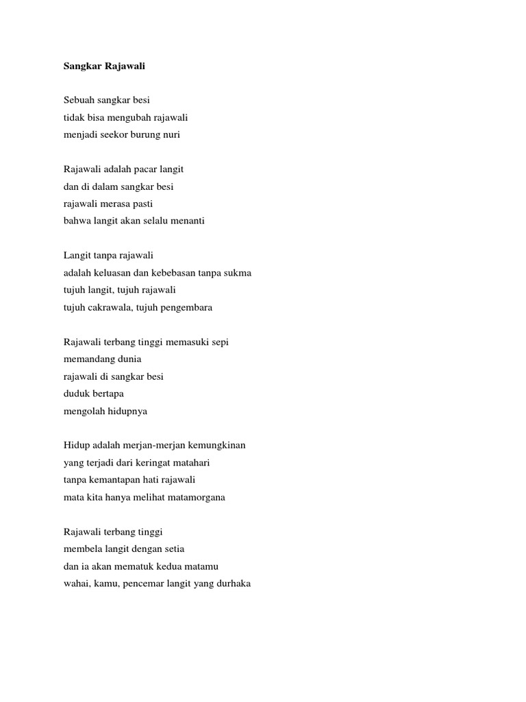 Puisi Sangkar Rajawali | PDF