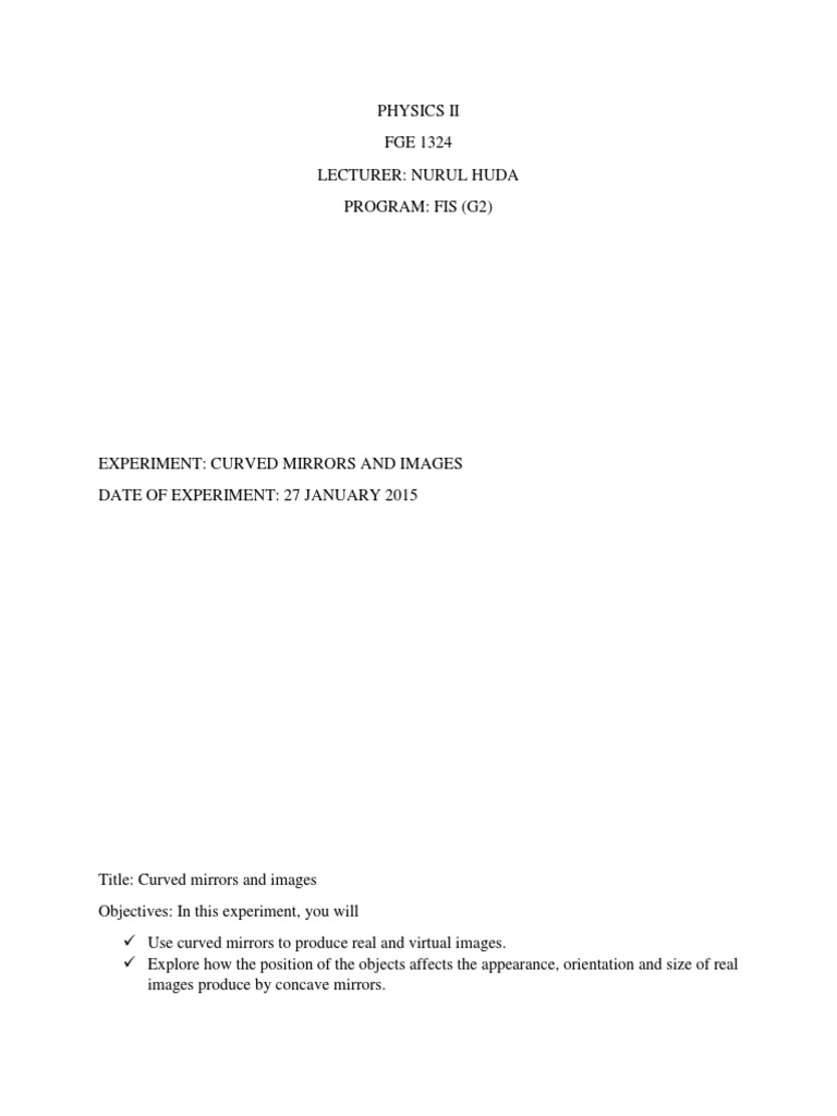 Physics II Mirrors | PDF | Lens (Optics) | Mirror