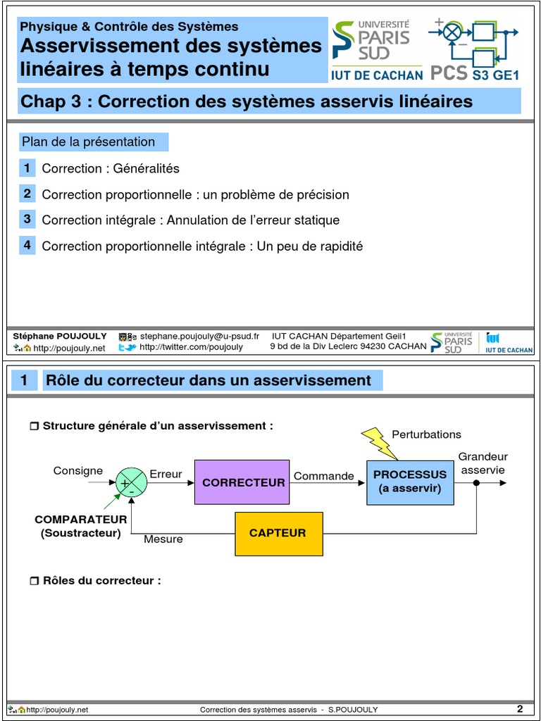 Correction Des Syst Asserv PDF | PDF | Régulation | Automatisation