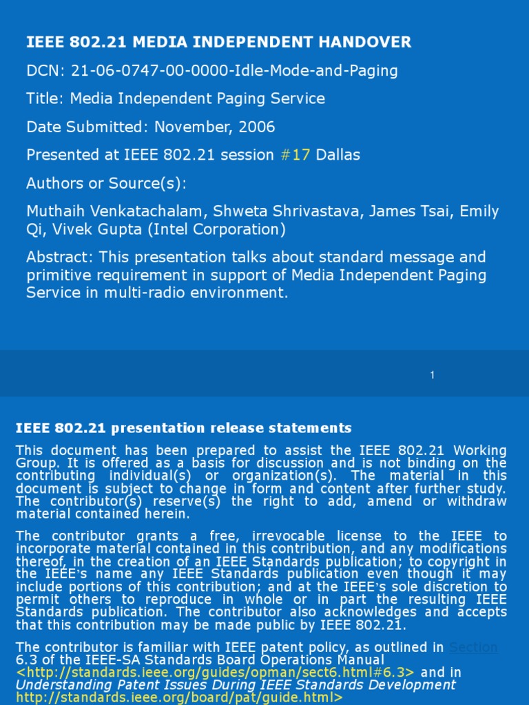 Idle Mode and Paging | PDF | Wi Max | Computer Network