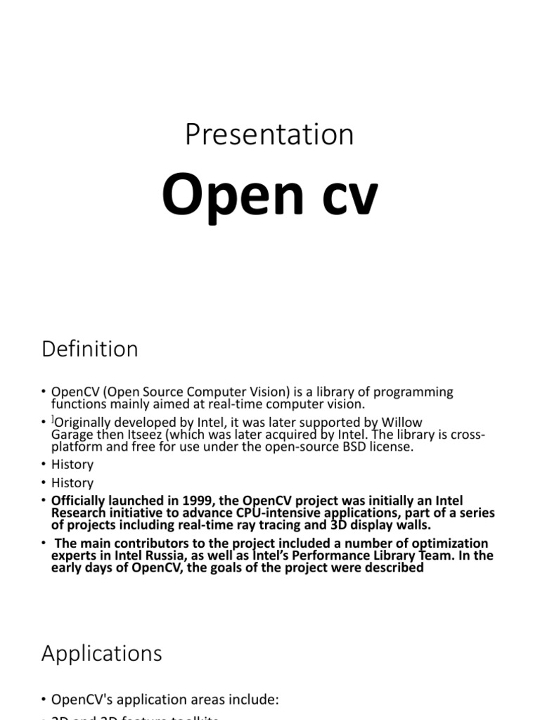 OpenCV: Real-Time Vision Library | PDF | Art | Computers