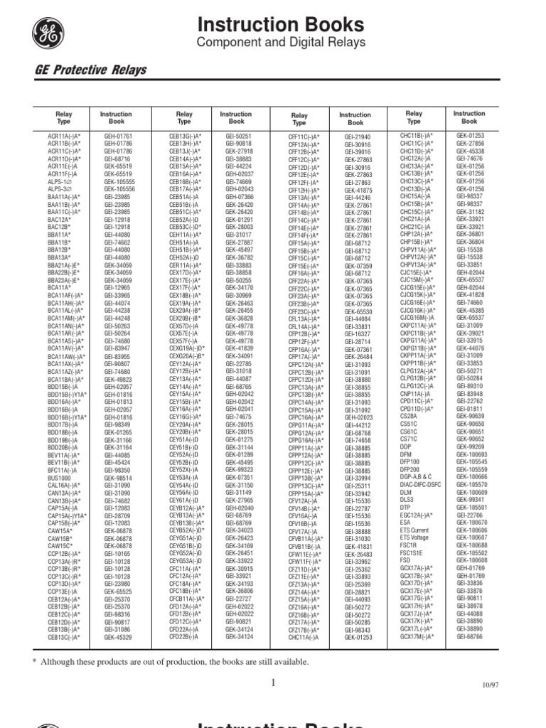 GE Relay Book Listing | PDF