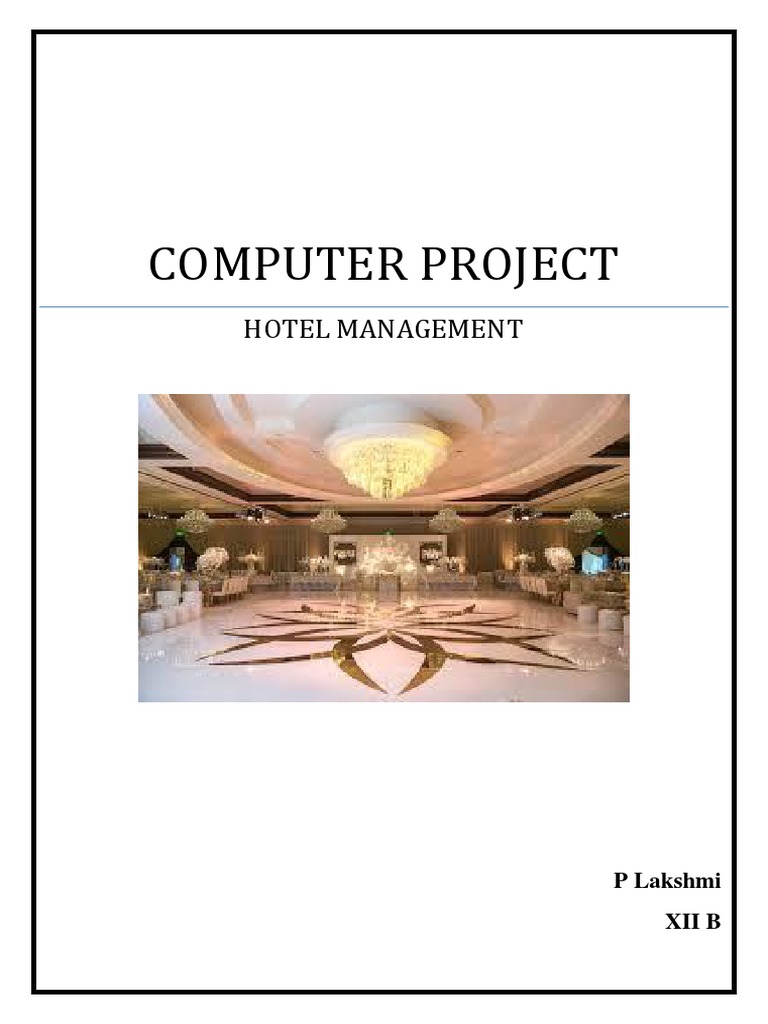 Class XII Computer Project - Hotel Management | PDF | C++ | Class ...