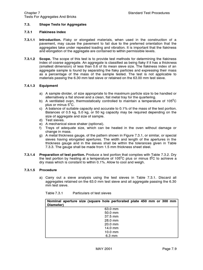 Shape Tests For Aggregates | PDF | Building Engineering | Materials