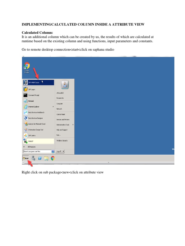 9.implementing Calculated Column Inside Attribute View | PDF