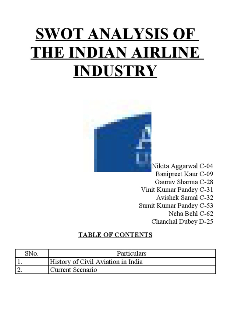 SWOT Analysis of Indian Airlines Industry | PDF | Airlines | Foreign ...
