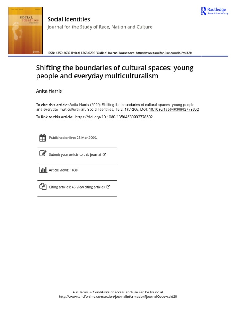 Shifting The Boundaries of Cultural Spaces Young People and Everyday Multiculturalism | Download ...
