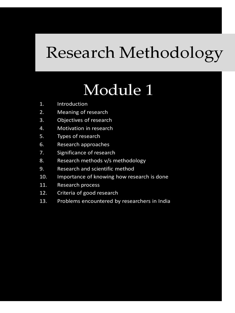 Research Methodology Module 1 | PDF | Scientific Method | Experiment