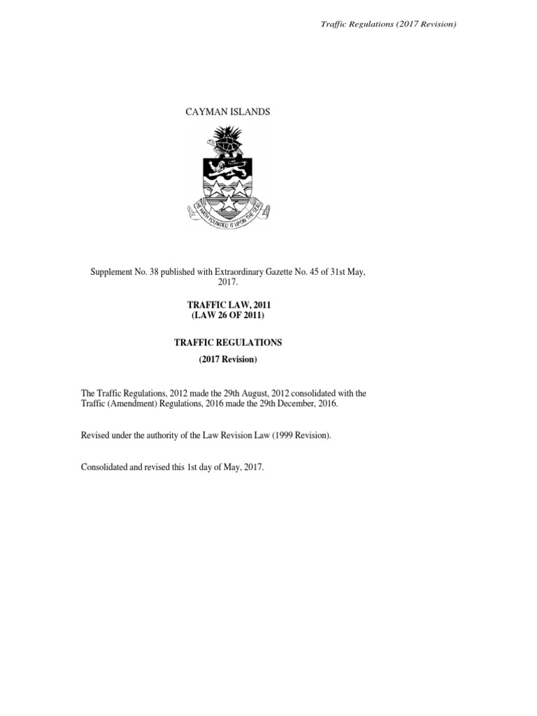 Cayman Islands Traffic Law | PDF | Tire | Driver's License