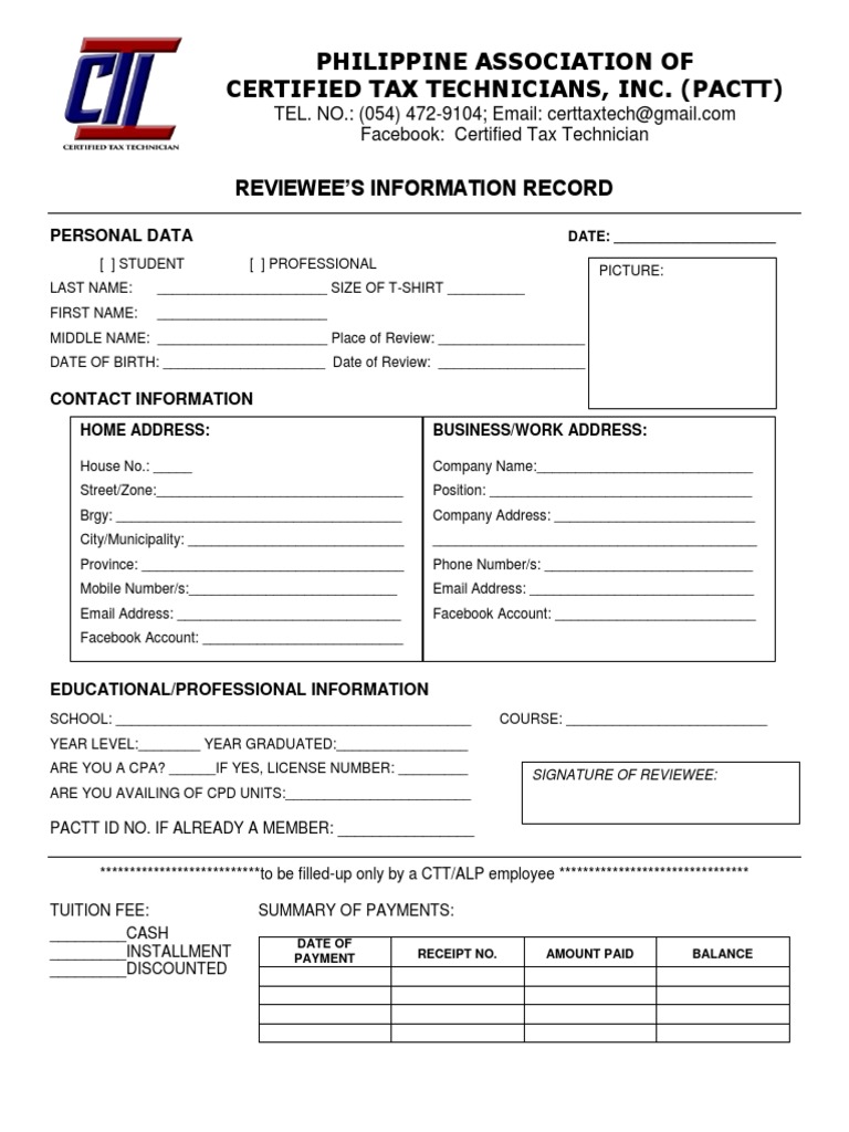 CTT Exam Application Form | PDF | Payments | Business CTT Exam Application Form | PDF | Payments | Business