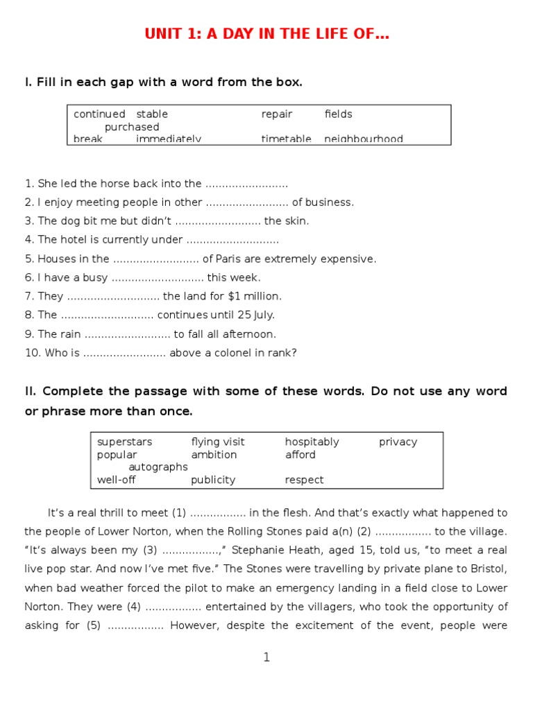 Unit 1 Exercise | PDF