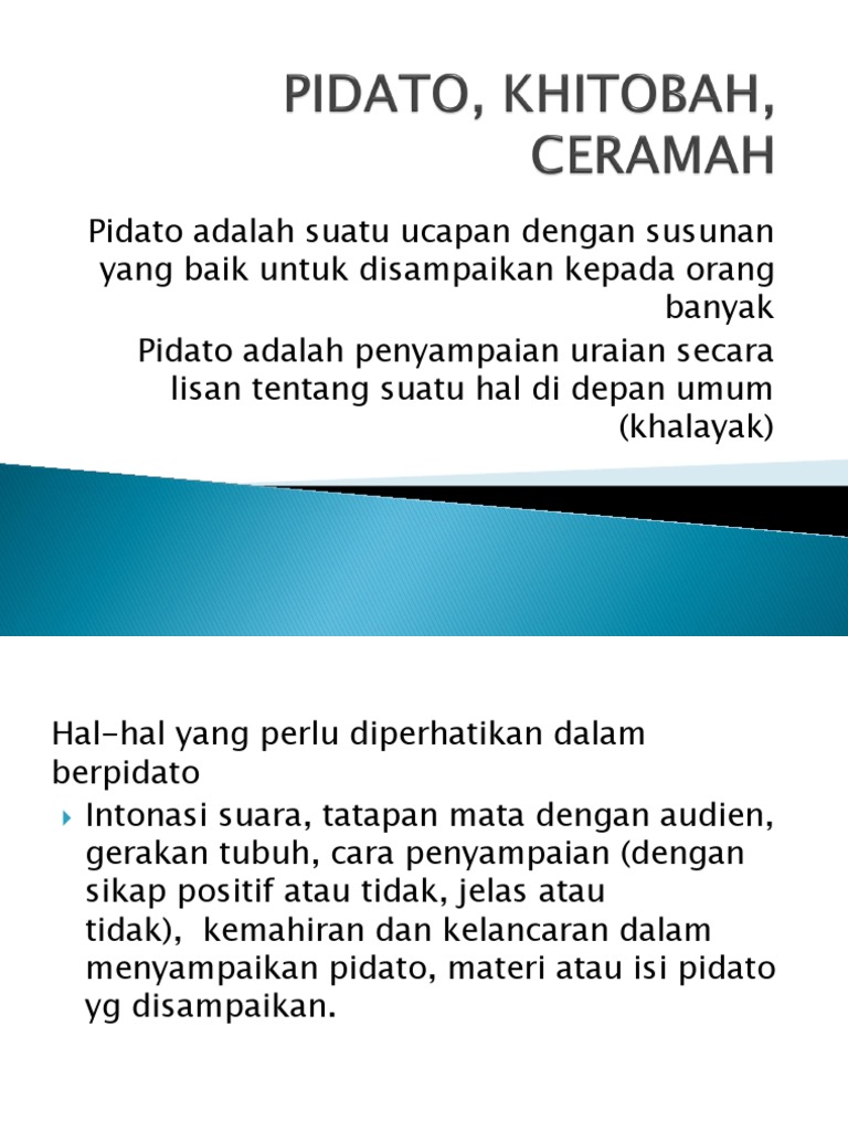 Pidato, Khitobah, Ceramah | PDF