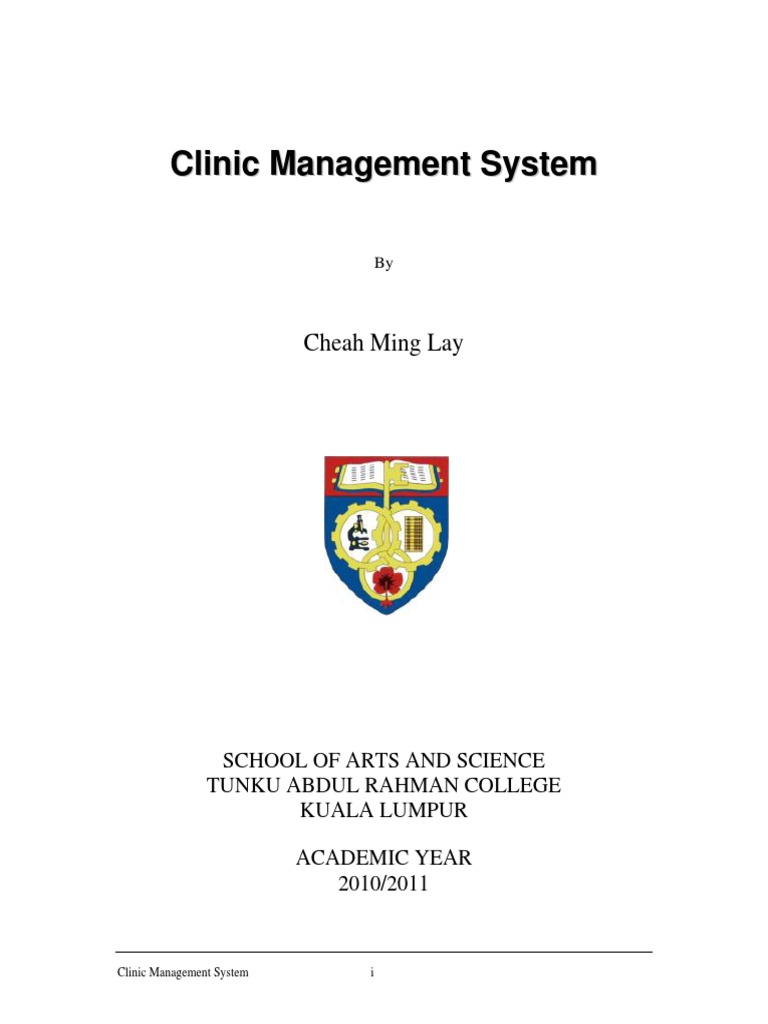 Clinic Management System Project Report PDF | PDF | Use Case | Barcode