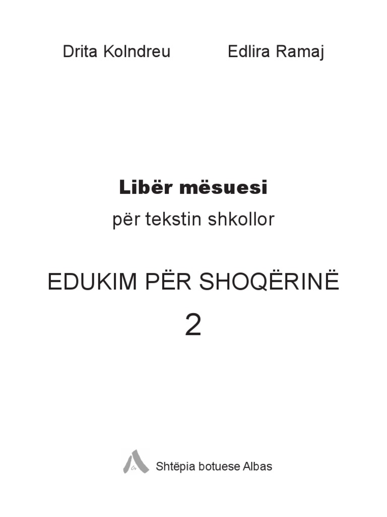 Liber Mesuesi Edukim Per Shoqerine 2 2016 | PDF