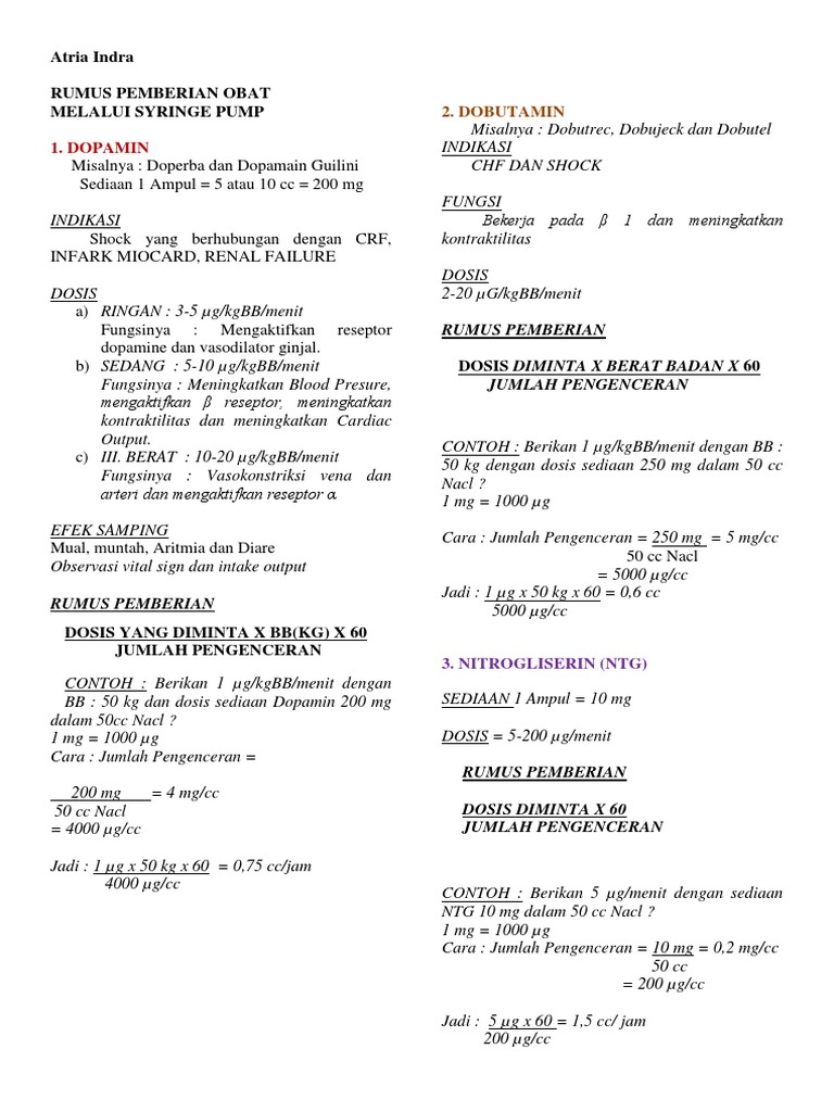 Rumus Obat Drip Dan Contoh | PDF