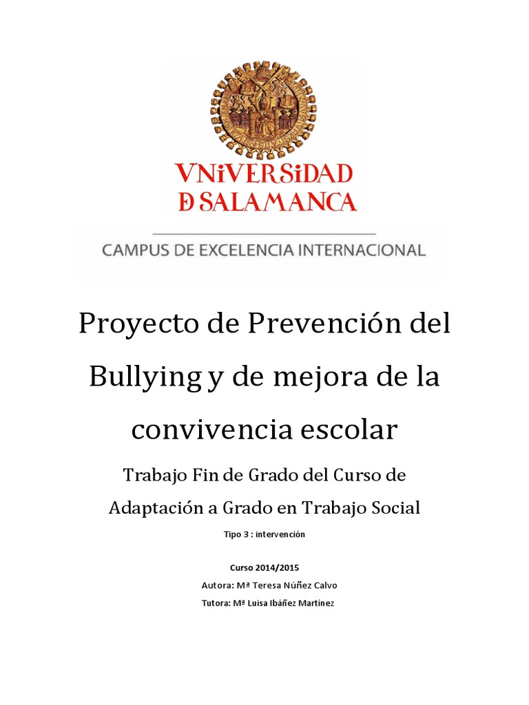 Proyecto Prevencion Del Bullying PDF | PDF | Acoso cibernético ...